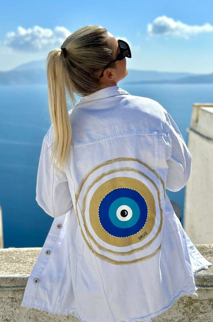 Santorini hand painted jackets – Mata Xios Boutique